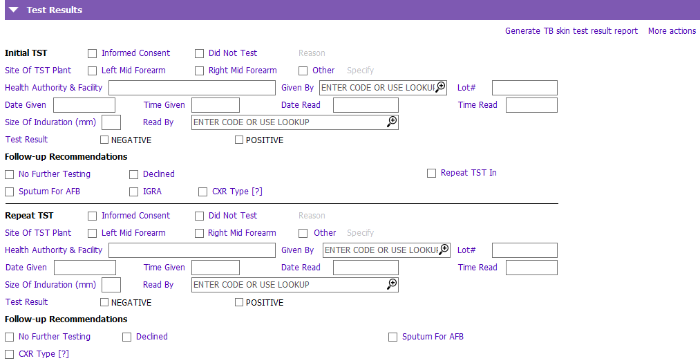 Tuberculosis (TB) Screening Assessment – PARIS User Help