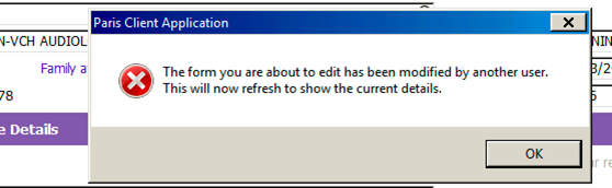 Form Locking – PARIS User Help