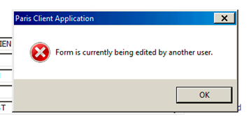 Form Locking – PARIS User Help