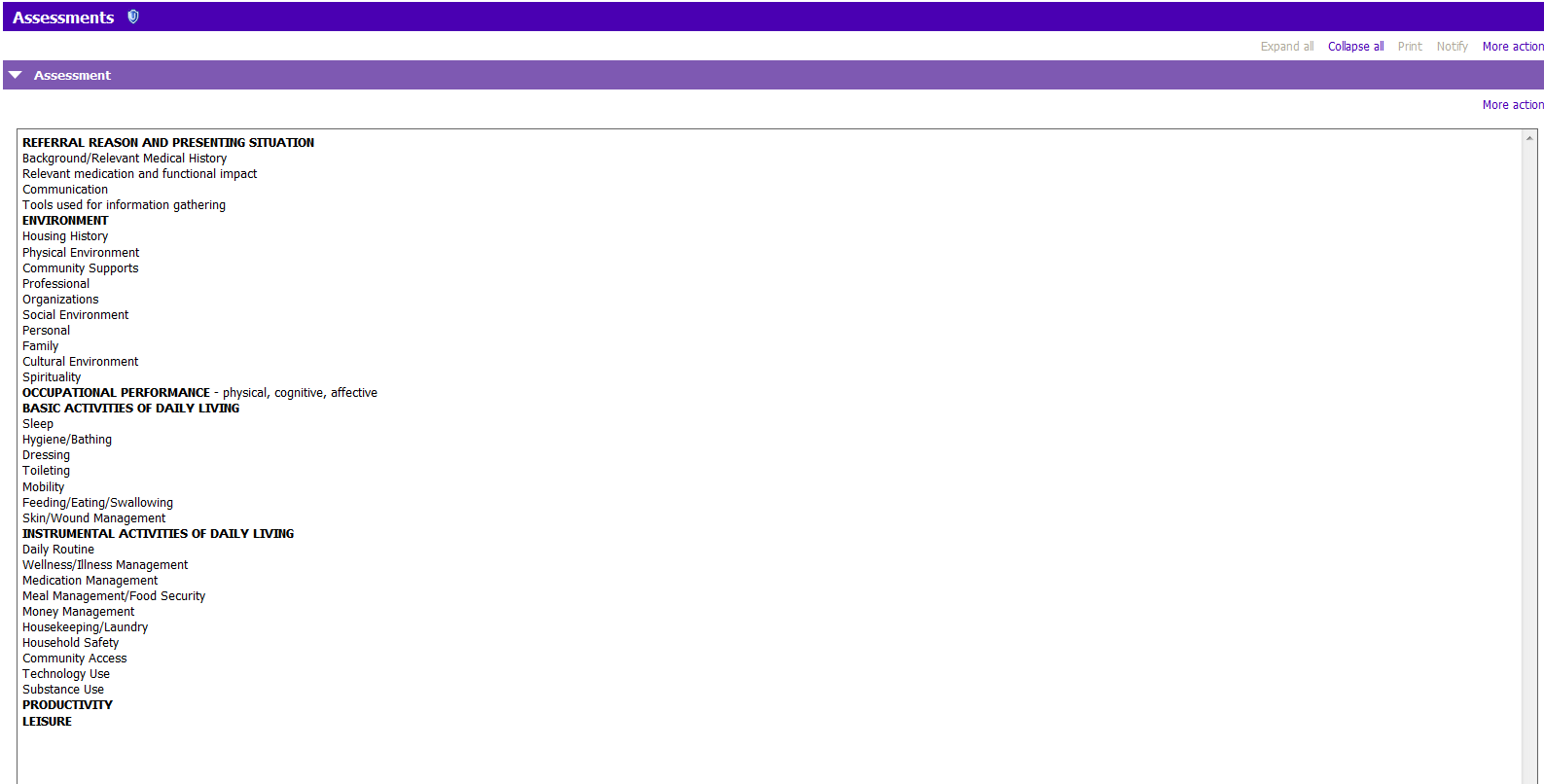 OT MHSU Assessment – PARIS User Help