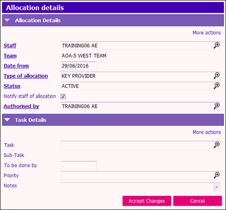 Allocate from Allocation/Association Application – PARIS User Help