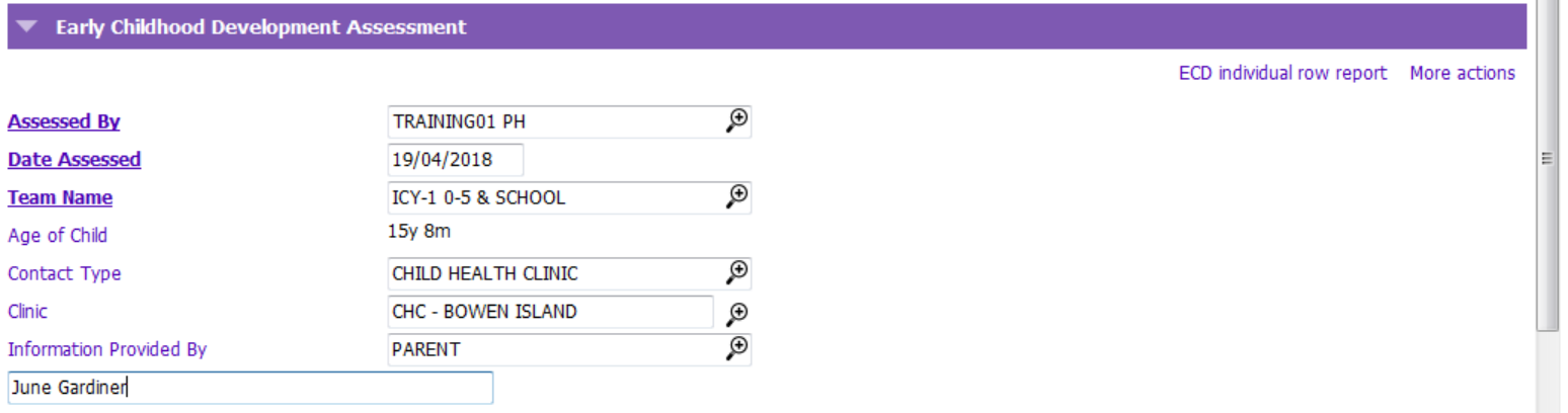 Early Childhood Development (ECD) Assessment – PARIS User Help