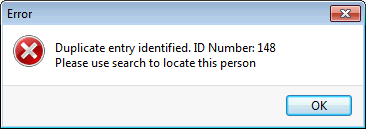 Duplicate Check Screen – PARIS User Help