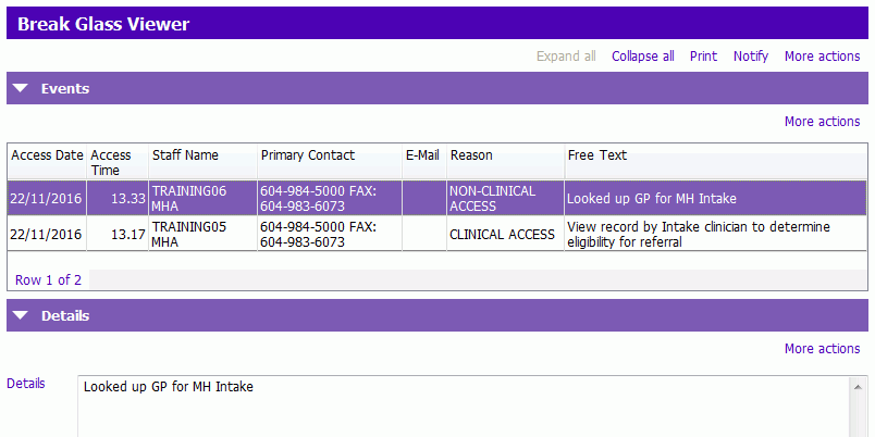 Break Glass – PARIS User Help