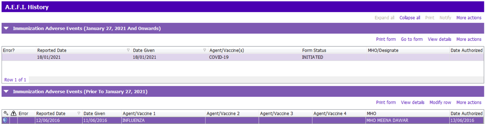 A.E.F.I History – PARIS User Help