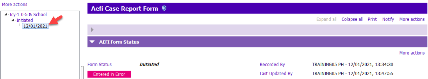 A.E.F.I Entry – PARIS User Help