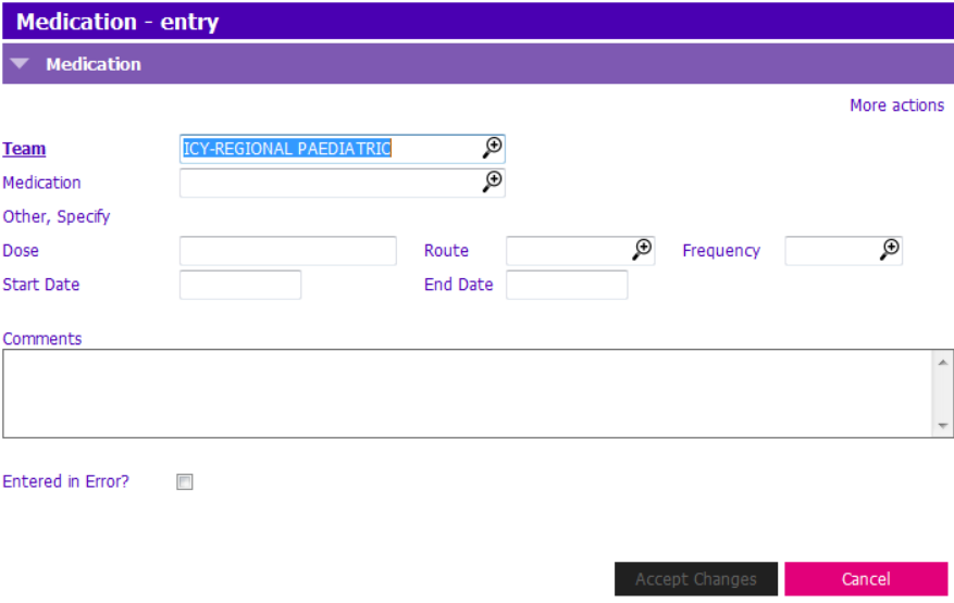 Medications – PARIS User Help