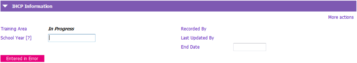 Individual Health Care Plan (IHCP) – PARIS User Help