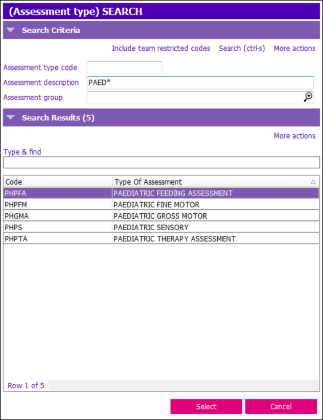 Assessments – PARIS User Help