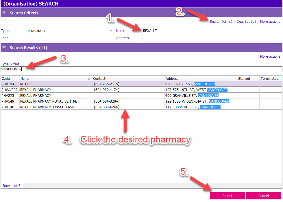 Pharmacy Search Tips – PARIS User Help